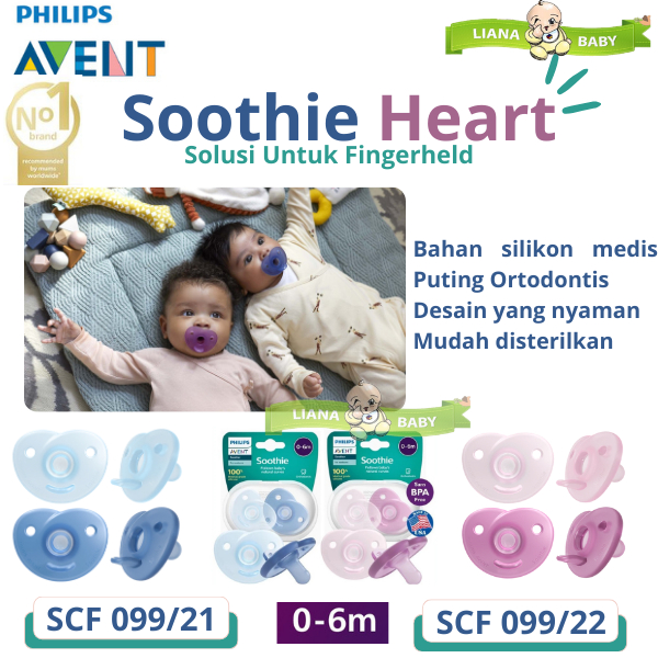 Jual BOSU373 EMPENG PHILIPS AVENT SOOTHIE HEART 0-6M PACIFIER EMPENG ...