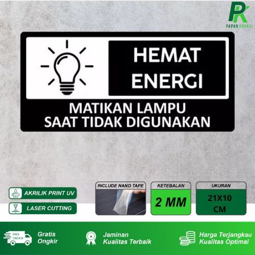 Jual Papan sign akrilik Matikan Lampu saat tidak digunakan | Shopee ...