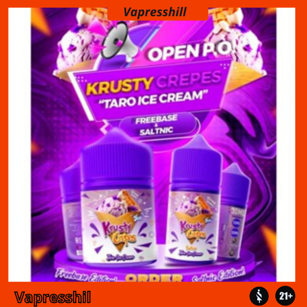 Jual KRUSTY CREPES V6 TARO ICE CREAM LIQUID 30ML 100% ORIGINAL | Shopee ...