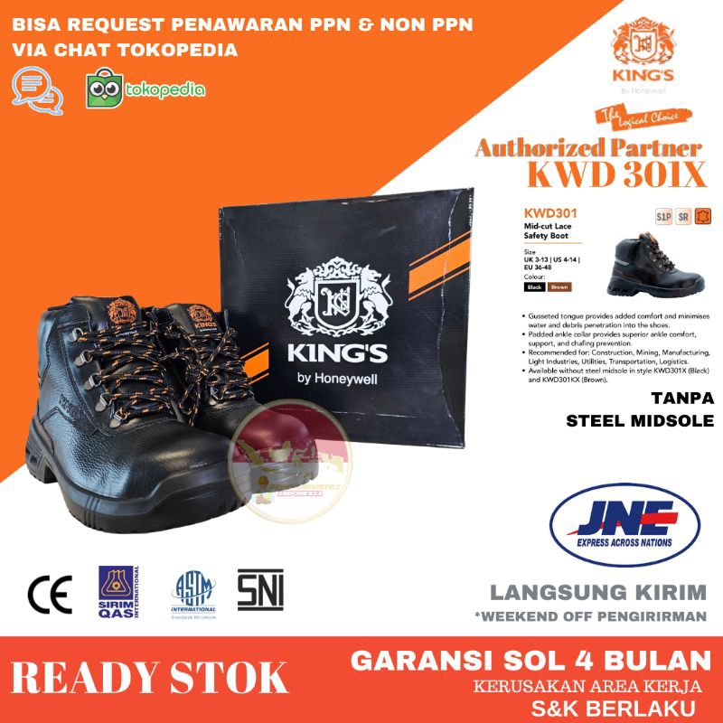 Jual Sepatu Safety / Safety Shoes Kings Honeywell KWD 301X Tanpa Steel ...