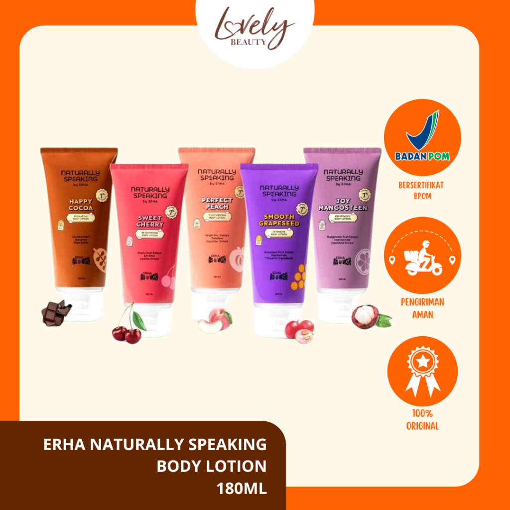 Jual ERHA NATURALLY SPEAKING Series BODY LOTION 180ML | Shopee Indonesia
