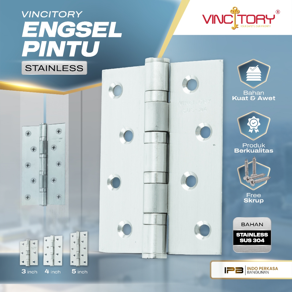 Jual Engsel Stainless 5 4 3 Inch / Engsel Pintu / Engsel Plat Jendela ...