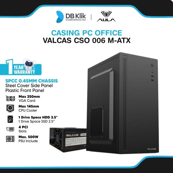Jual Valcas Casing PC Office CSO 006 mATX include PSU 500W | Shopee ...