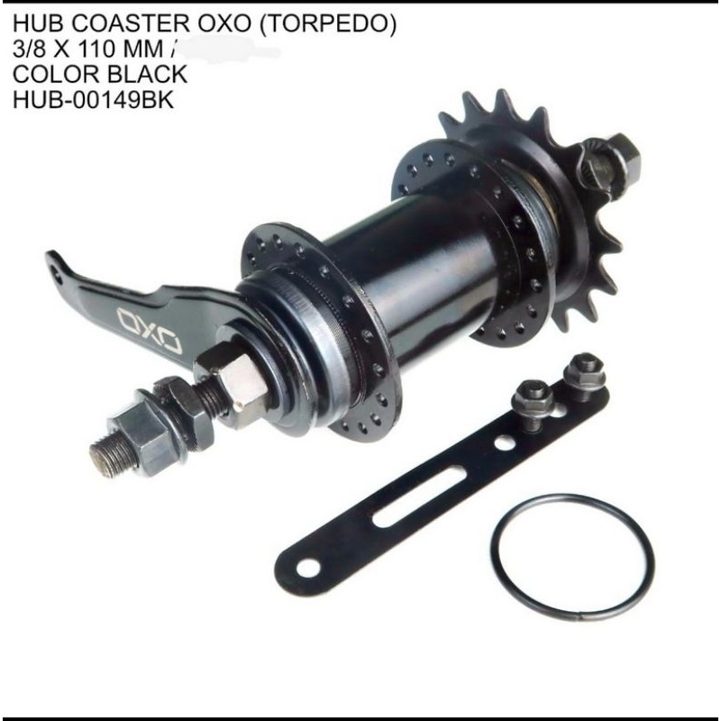 Jual HUB BELAKANG TORPEDO OXO 32 / 36H 16T HITAM TERPEDO COASTER NAP ...