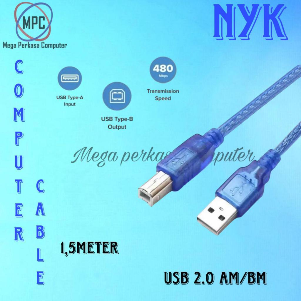 Jual Kabel USB Printer NYK 1.5 Meter 3 Meter | Shopee Indonesia