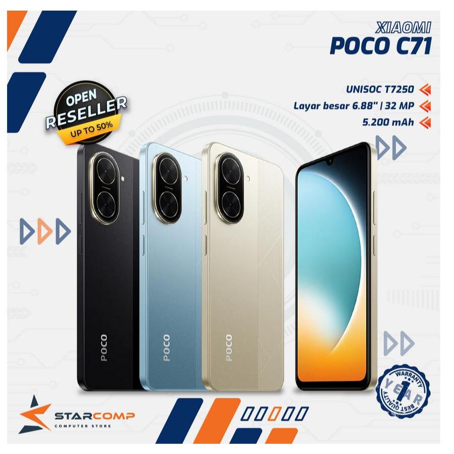 Jual XIAOMI POCO C71 4/128 GB UNISOC T7250 Layar 6.88" 120Hz Garansi ...