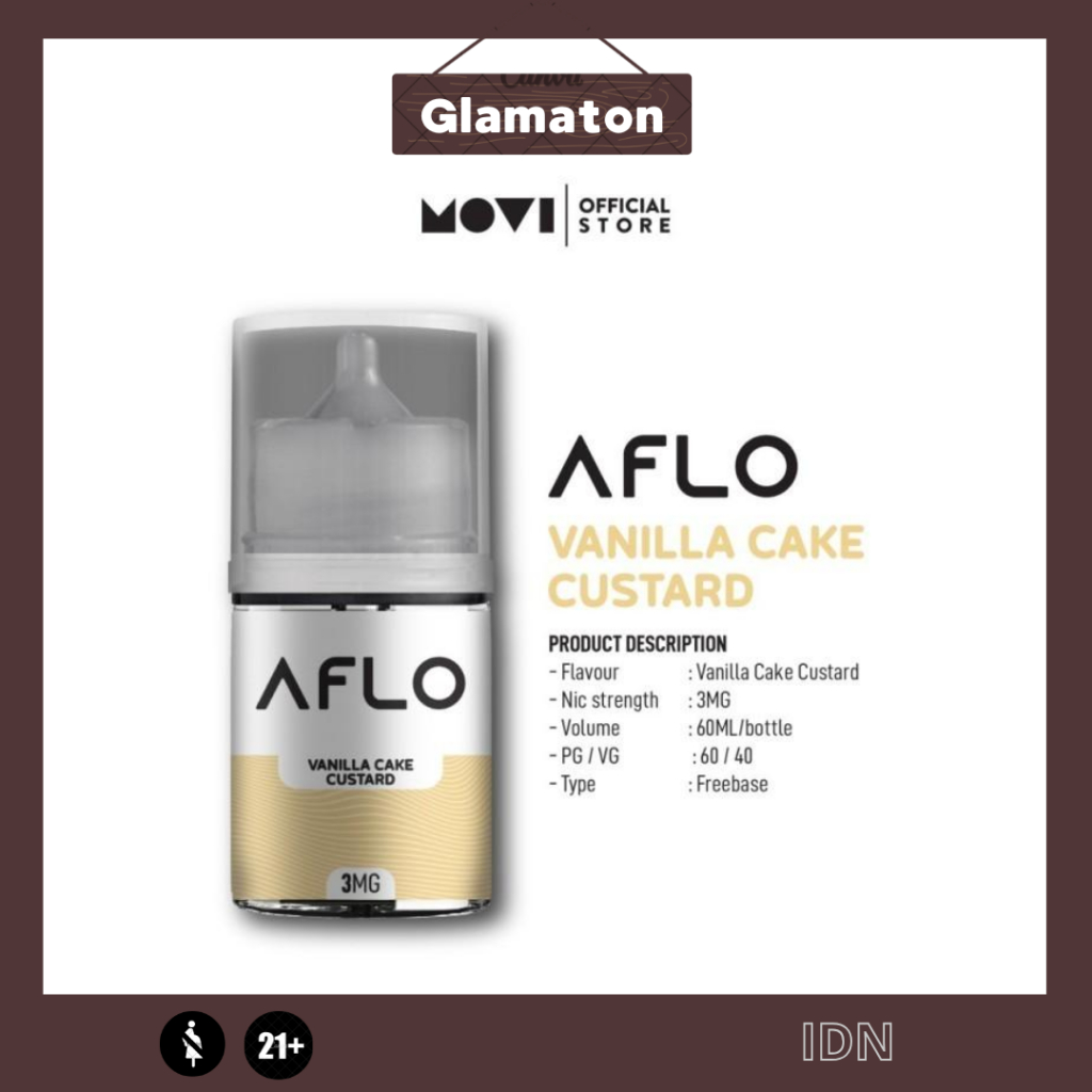 Jual LIQUID AFLO VANILLA CAKE CUSTARD 60ML FREEBASE AUTHENTIC BY MOVI ...