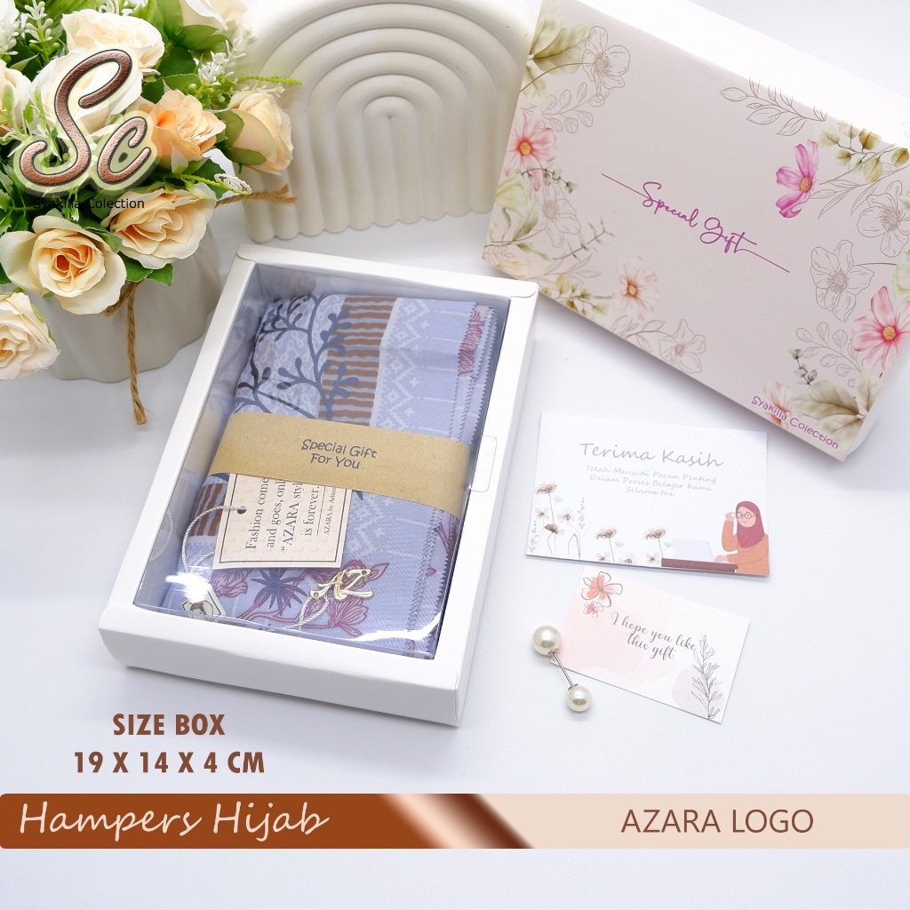 Jual HAMPERS HIJAB AZARA MOTIF POUCH ISI 1 PCS | HADIAH ULANG TAHUN ...