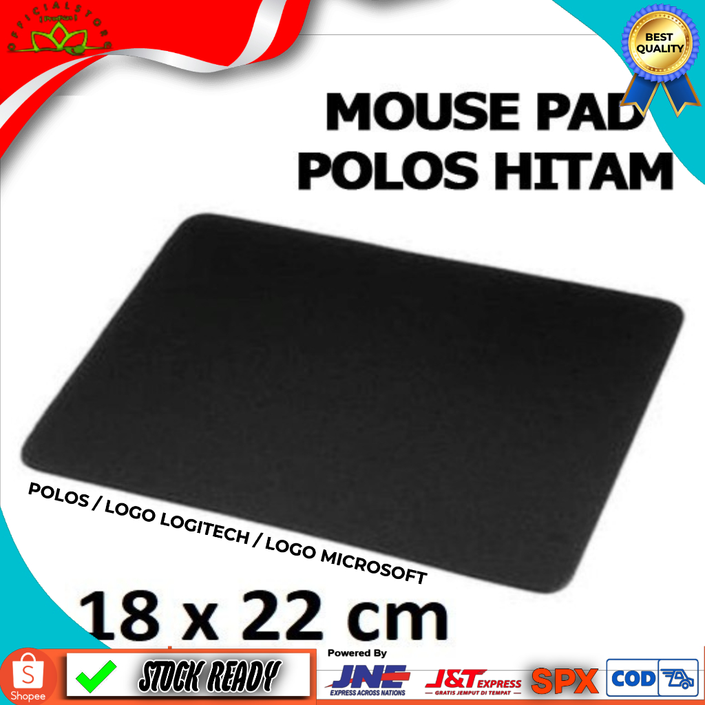 Jual Mousepad Standar 22x18 Polos || Mousepad 22x18 Logo Logitech ...