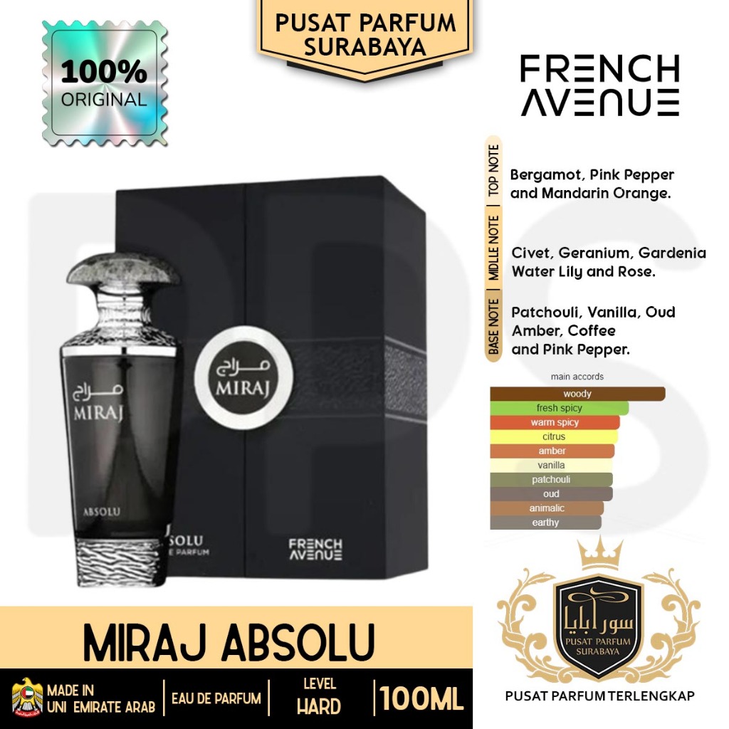 Jual Miraj Absolu French Avenue Premium Parfum Pria/Wanita/Unisex ...