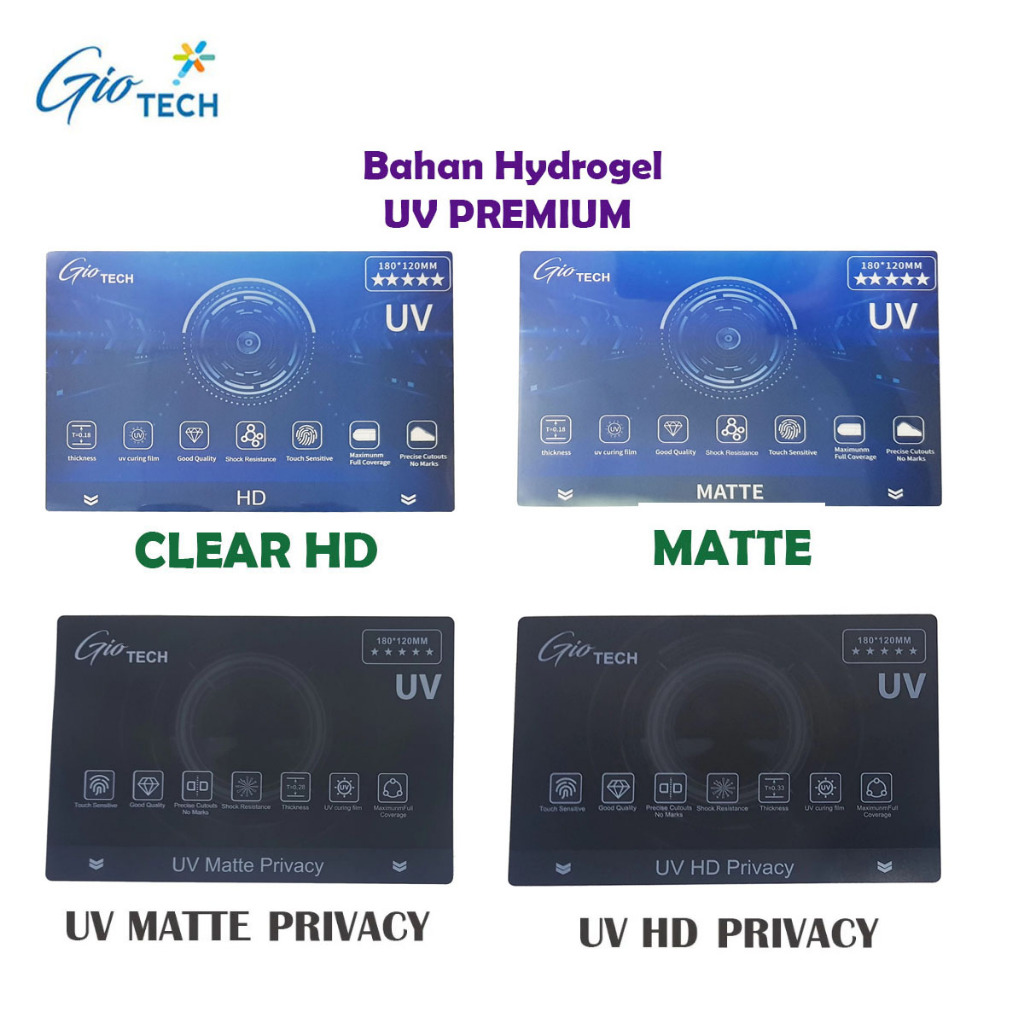 Jual GioTech Bahan Hydrogel UV Glass Premium 5A Grade | Shopee Indonesia