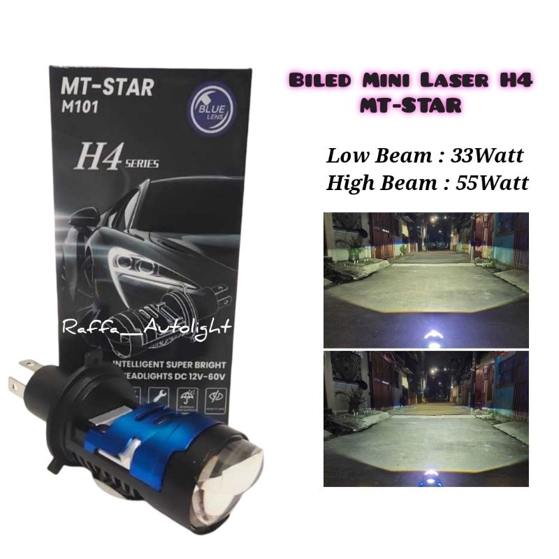 Jual Biled Mini Laser H4 MT-Star M101 Putih-Putih Flat 12v | Shopee ...