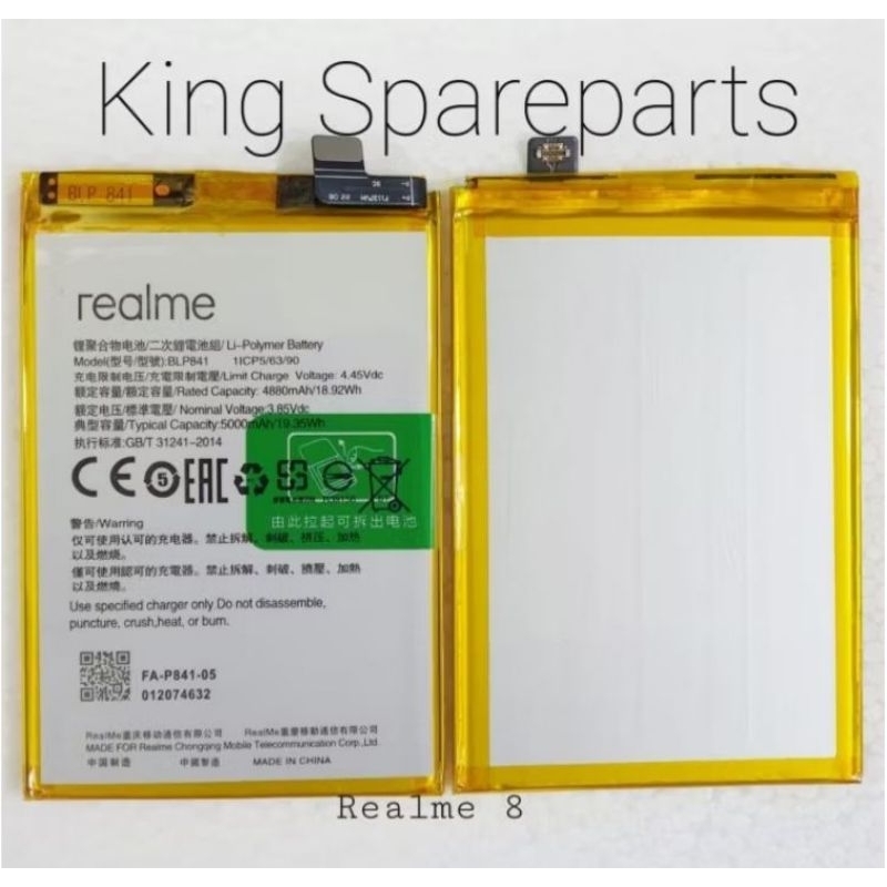 Jual Batre Baterai Realme 8 4G RMX3085 ORIGINAL 100% Model Batrei ...