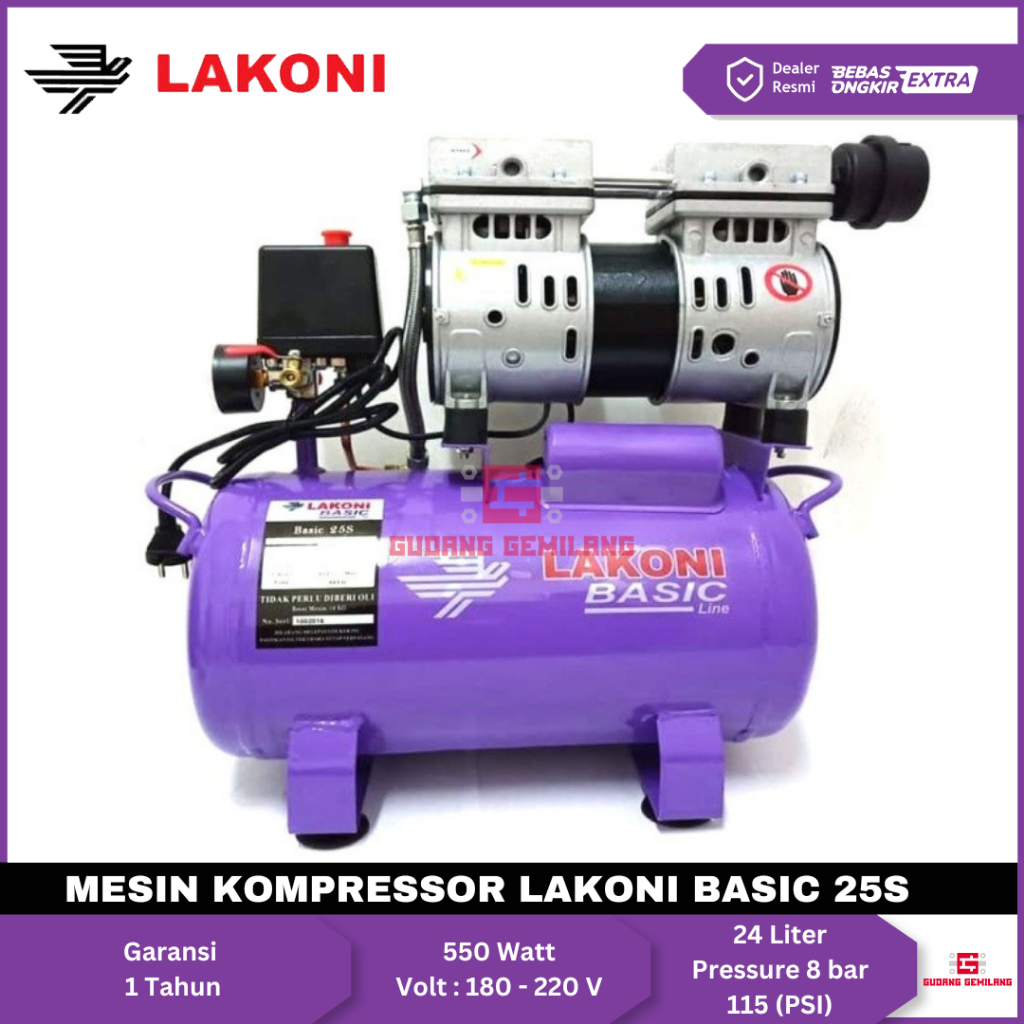 Jual Mesin Kompressor Listrik Kompresor Udara Oiless Silent Compressor ...