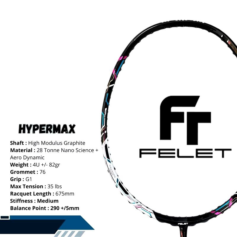Jual Raket Badminton FELET HYPERMAX HYPER MAX ORIGINAL MAX TENSION 35 ...