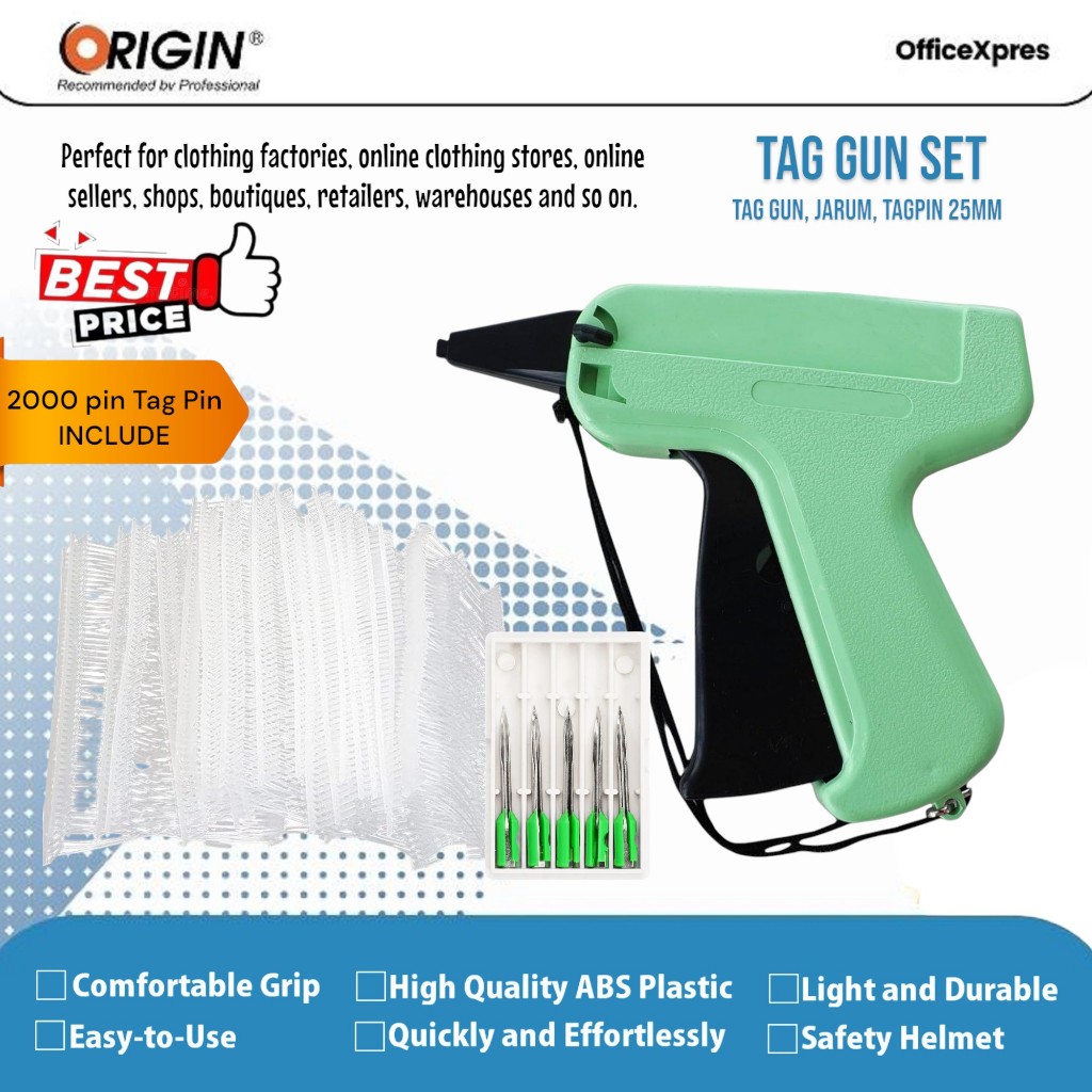 Jual Tag Gun Set / Paket Alat Tag Gun / Tag Gun + Jarum Tag Gun + Tag ...