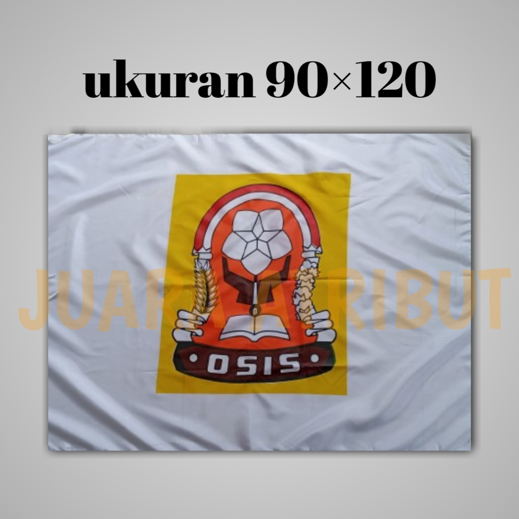 Jual BENDERA OSIS SMP BAHAN SATIN 90X120 CM / BENDERA LOGO OSIS SMP ...