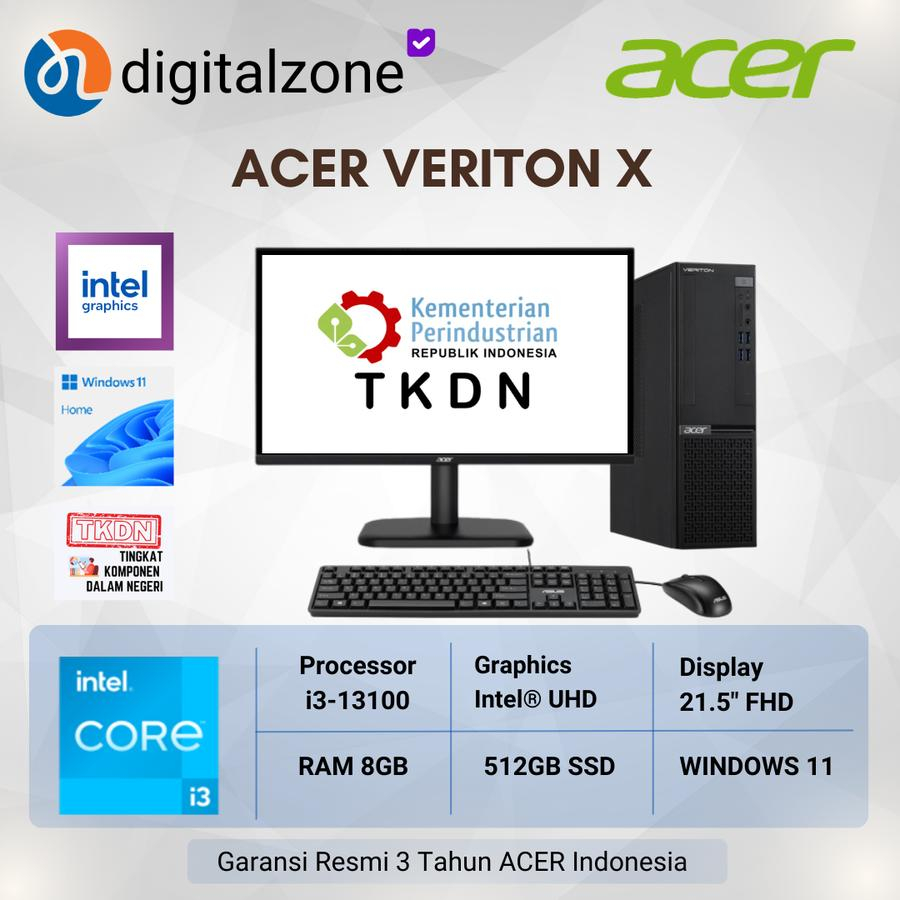 Jual TKDN PC ACER VERITON X VX/0039 TKDN i3-13100 8GB 512GB SSD 21.5" WIN11 | Shopee Indonesia