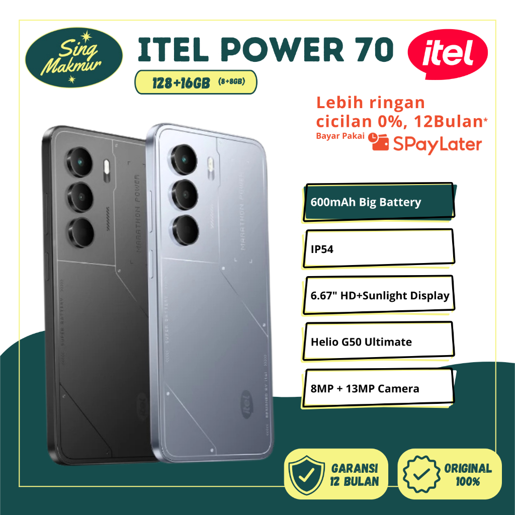 Jual itel P70 RAM 8/128GB 4/128GB - Big Battery 6000mAh - Sunlight Display 90hz - Helio G50 ...
