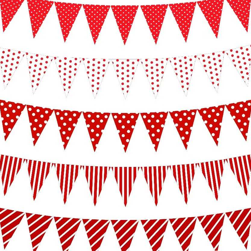 Jual Bendera flag motif garis dan polka | Bendera Segitiga Merah Putih ...