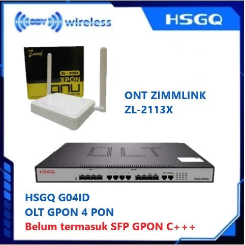 Jual PAKET HEMAT HSGQ OLT GPON + ONT ZIMMLINK ZL-2113X ONU + G01ID ...