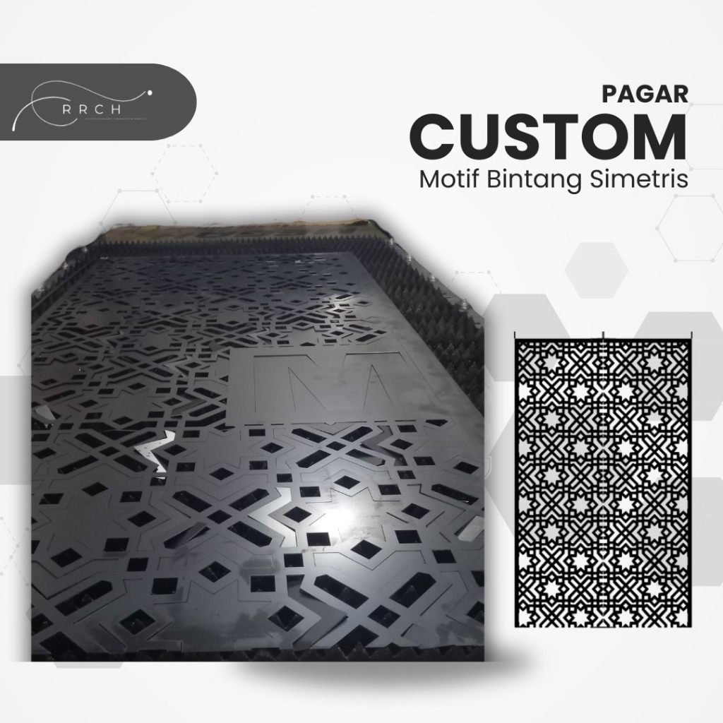 Jual Pagar Custom Motif Bintang Simetris Plat Besi | Shopee Indonesia