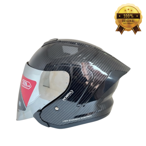 Jual Helm JS ARMOR Half Face Original Motif CARBONE SNI | Shopee Indonesia