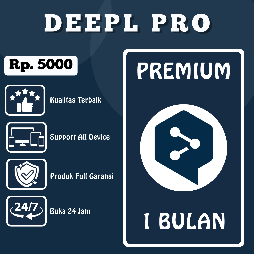 Jual DEEPL PRO UMLIMITED 1 BULAN PREMIUM | Shopee Indonesia