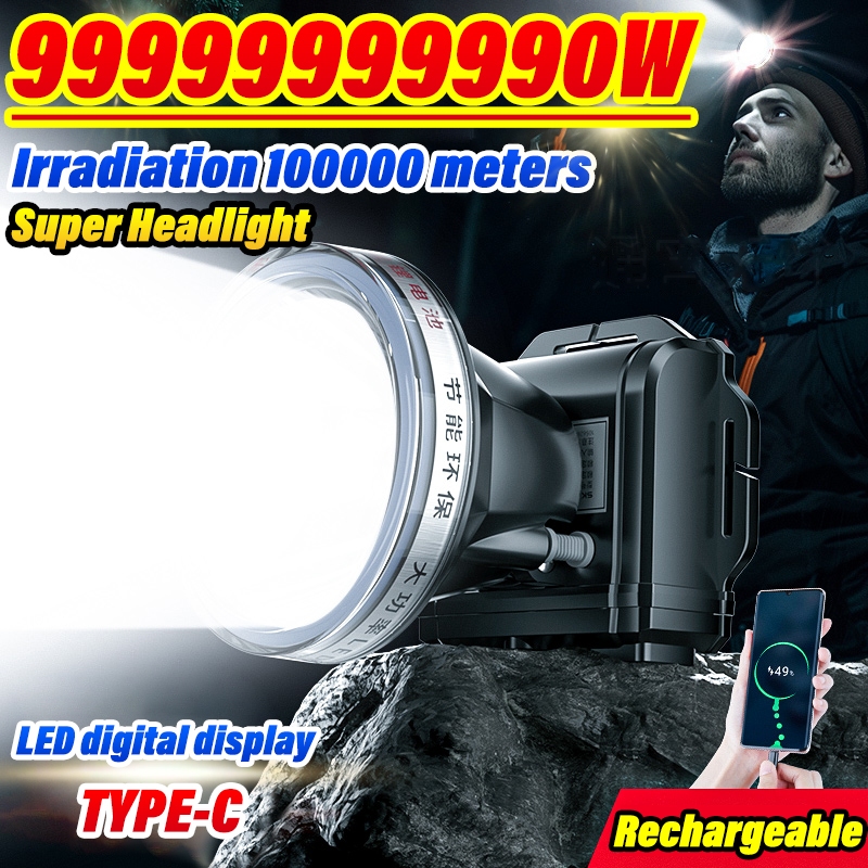 Jual Senter Kepala 500 WATT & LED Headlamp Super Terang Outdoor Anti Air Waterproof Zoom ...