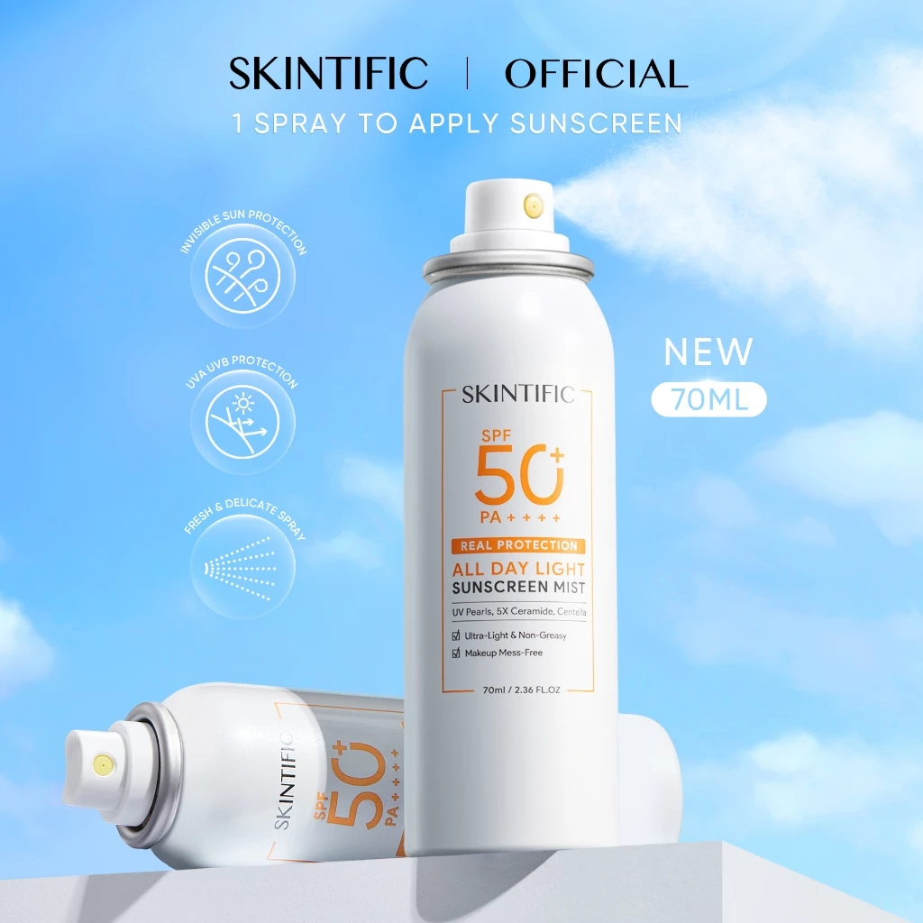 Jual [ NEW ADVANCED FORMULA] SKINTIFIC - All Day Light Sunscreen Mist SPF 50 PA++++ 70ml ...