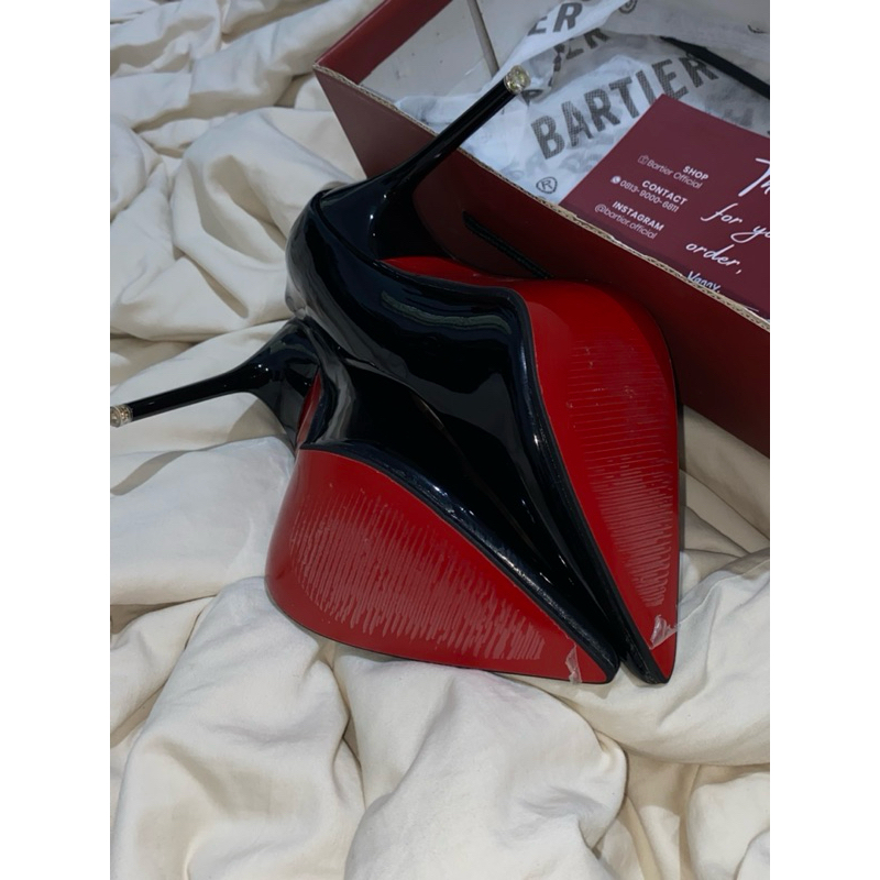 Jual BRAND NEW BARTIER HEELS warna hitam red bottom louboutin look like ...