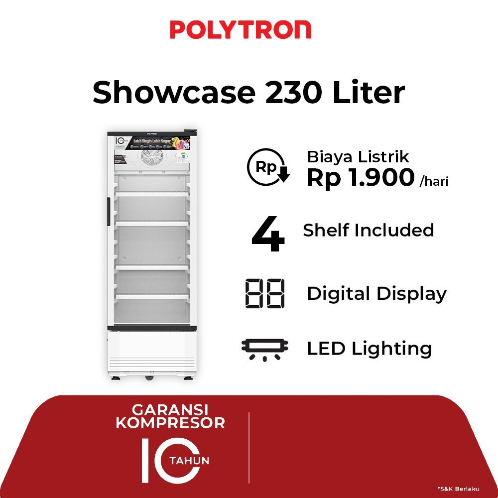 Jual Showcase POLYTRON SCN 220, 230 Liter | Shopee Indonesia