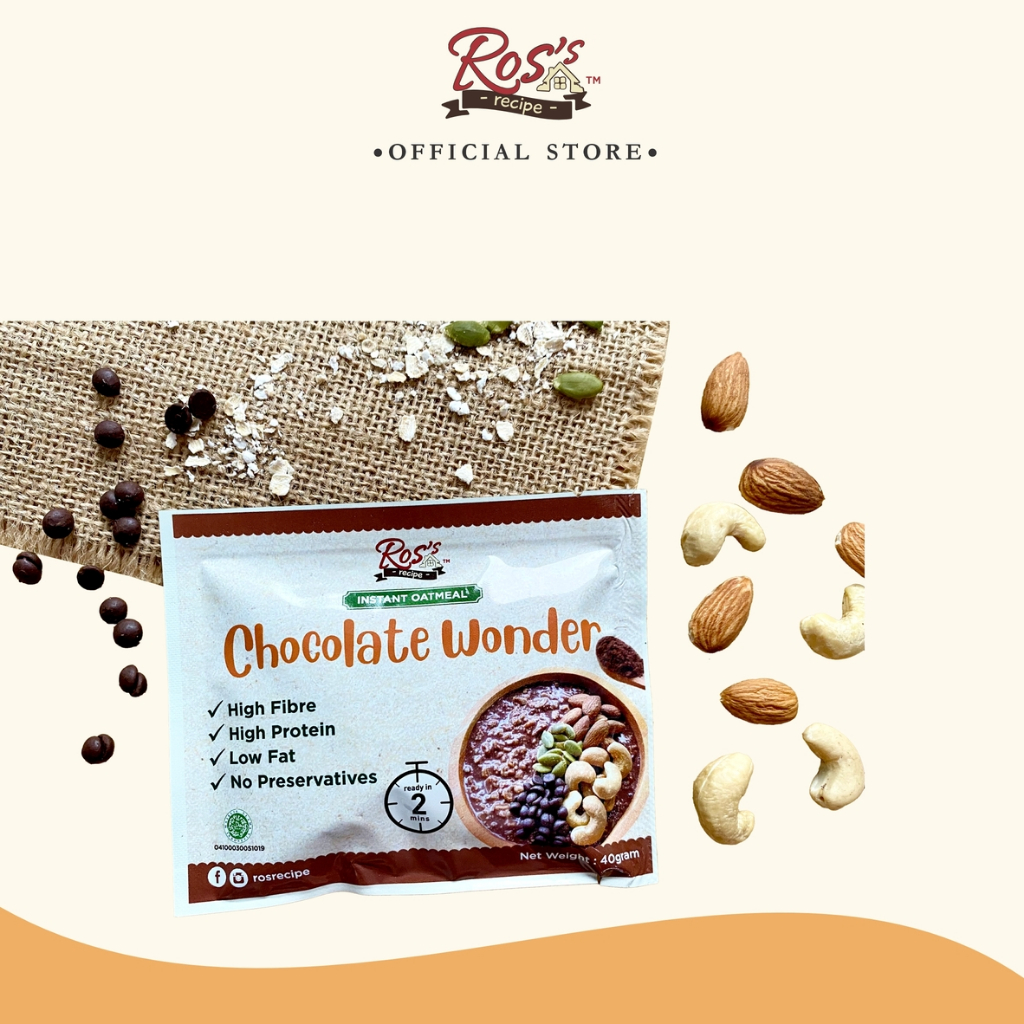 Jual Ros Recipe Instant Oatmeal Chocolate Wonder 40gr (Single) | Shopee ...