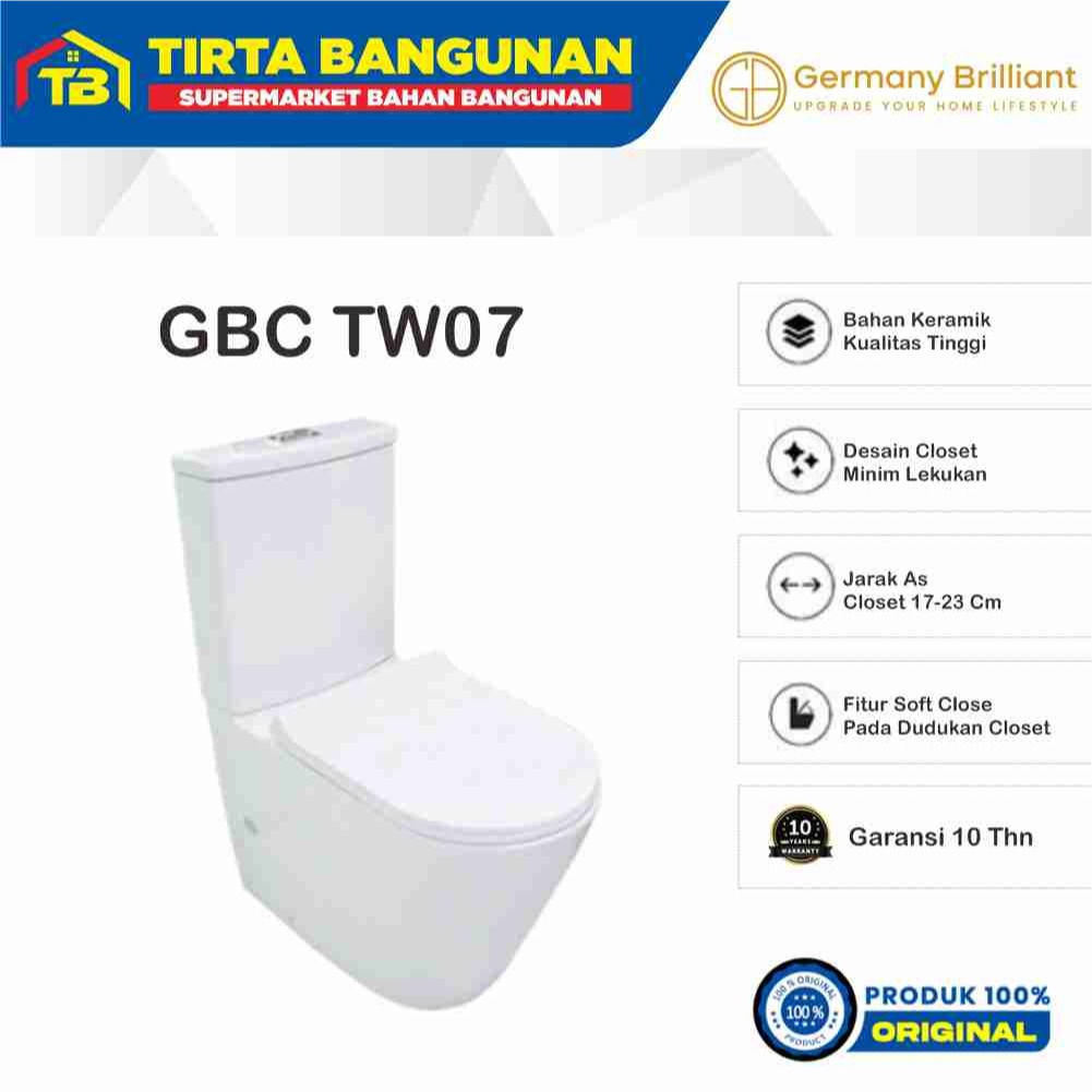 Jual GERMANY BRILLIANT CLOSET KLOSET TOILET DUDUK WC GBC TW07 GBCTW07 DUAL FLUSH SOFT CLOSE WASH ...