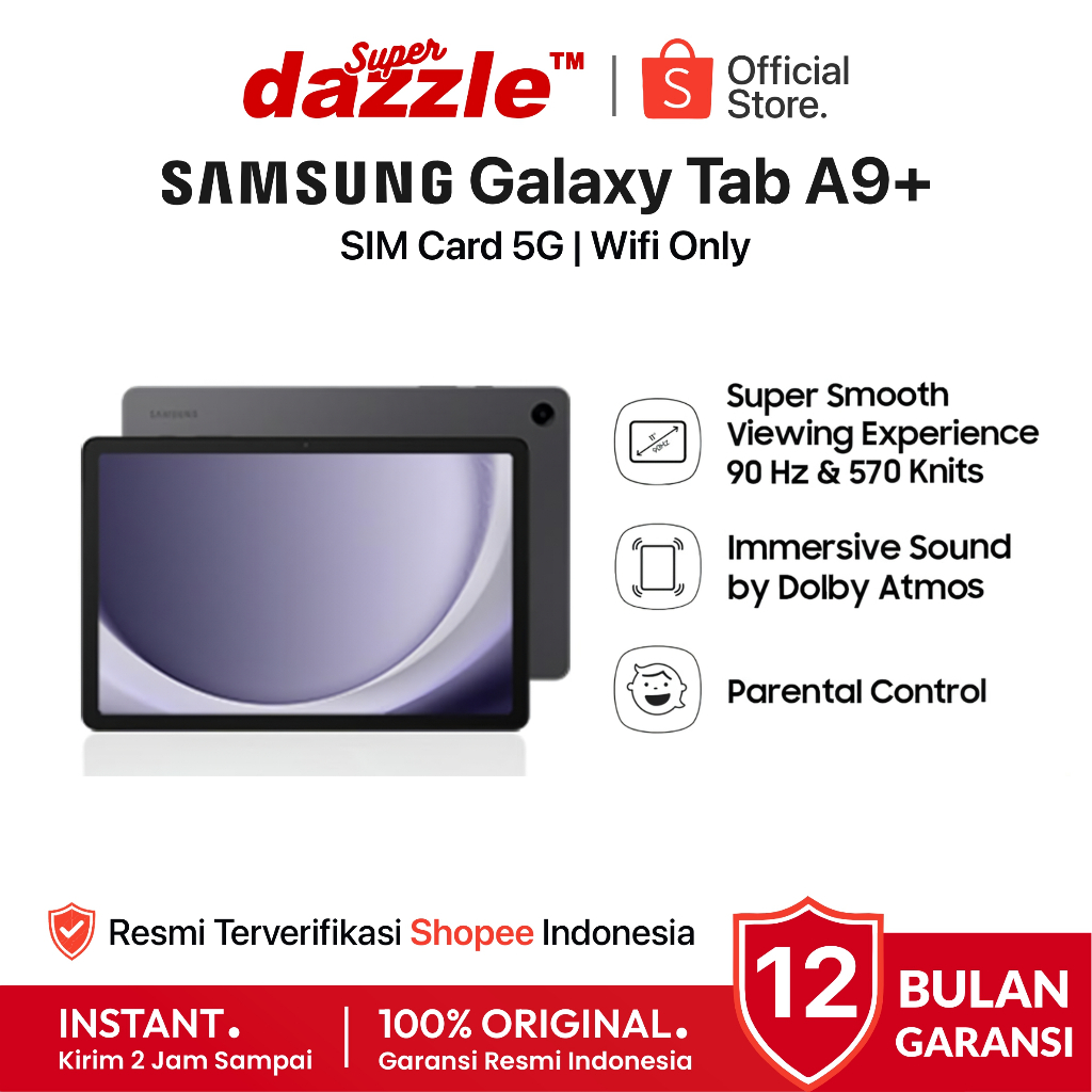 Jual Tablet Samsung Galaxy Tab A9+ 5G 8/128 4/64 GB WIFI Garansi Resmi ...