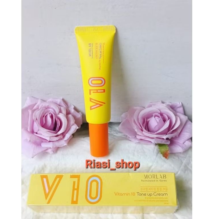 Jual (ORIGINAL) MORLAB V10 Brightening Vitamin Tone Up Cream 50ml ...