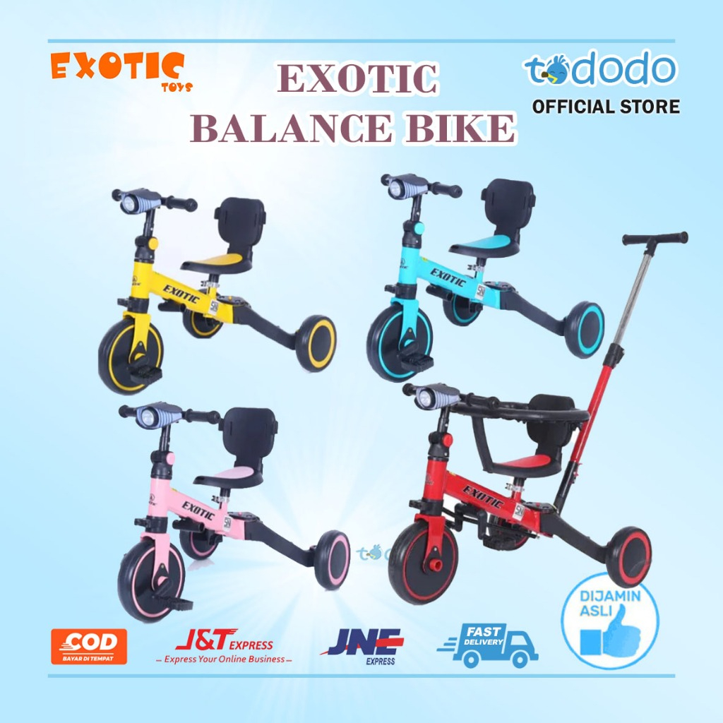 Jual Balance Bike EXOTIC ET-709-7 (6 IN 1) Mainan Sepeda Keseimbangan Anak Roda Tiga Dorongan ...