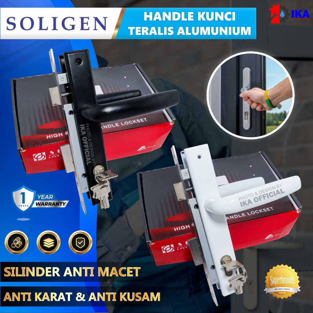 Jual Handle Kunci Gagang Pintu Swing Aluminium Set - Soligen / KUNCI ...