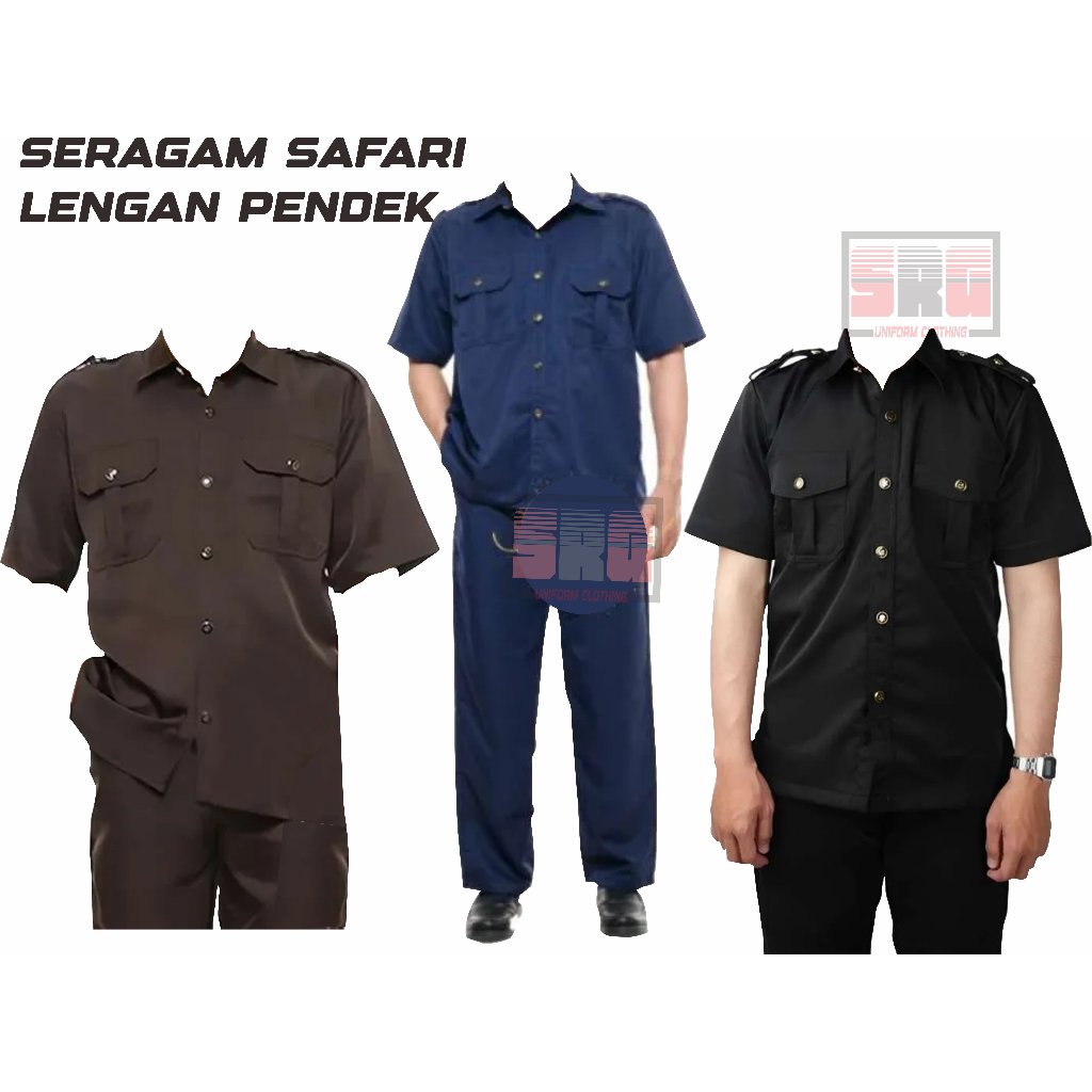 Jual SRAGAM Seragam Safari Security Seragam Safari Driver Baju Safari ...