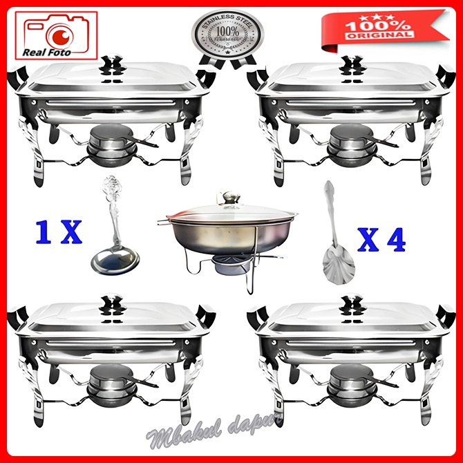 Jual Party Set Prasmanan Stainless 4 segi 1 bulat Paket Hajatan ...