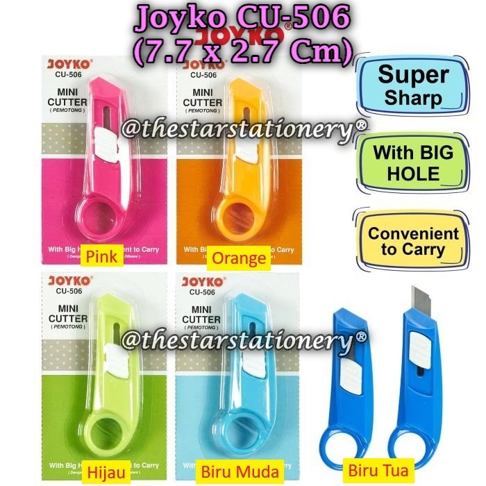Jual (1 Biji) Mini Cutter JOYKO CU-506 BISA PILIH MOTIF / Mini Cutter ...