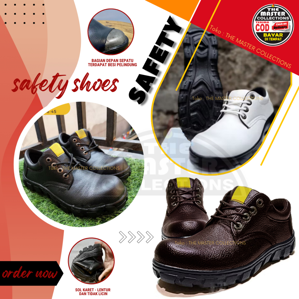 Jual Sepatu Safety Pria Putih Sepatu Safety Kerja Lapangan Proyek Ujung ...