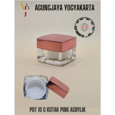 Jual Pot Cream 10 Gram Pink Kotak Acrylic / Pot Kotak / Pot Cream /Pot ...