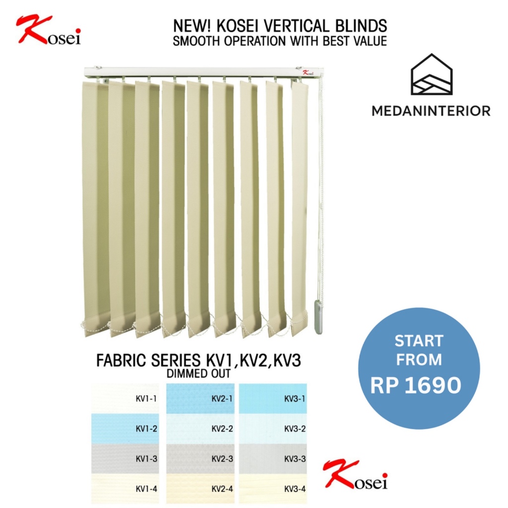 Jual Vertical Blinds Dimout 80% - Tirai Gulung / Tirai Jendela - Gorden Gulung - CUSTOM UKURAN ...