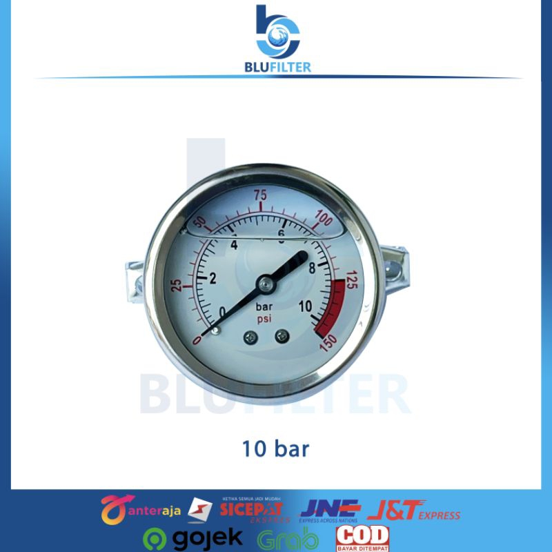Jual MANOMETER PRESSURE GAUGE OIL TEBAL 2,5 INCH 10 BAR 150 PSI PREMIUM ...