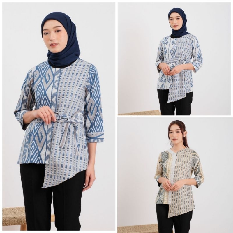 Jual Baju batik wanita modern Atasan Batik Modern Batik kombinasi Kerja ...