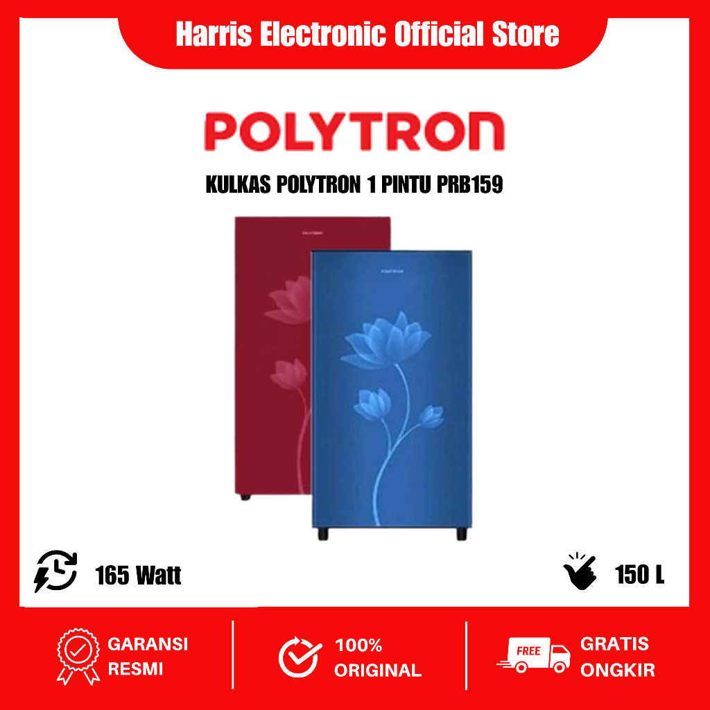 Jual Kulkas POLYTRON Beauty metal door 1 pintu 150 liter PRB 159B PRB ...
