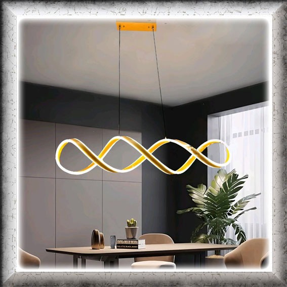 Jual Lampu hias gantung pajang spiral minimalis elegan modern LED 3 warna sinar cahaya putih ...