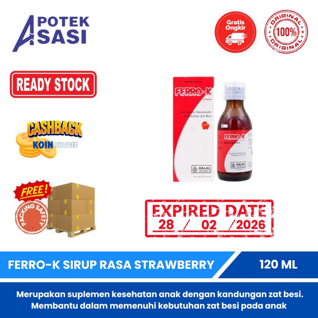 Jual FERRO-K SIRUP 120ML FERRO K SYRUP MULTIVITAMIN ZAT BESI PENAMBAH ...