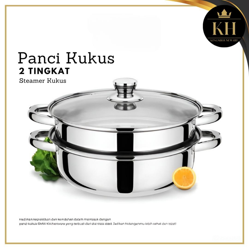 Jual KH - STEAMER STEINLESS PANCI KUKUS 2 TINGKAT - ALAT KUKUS 4 KUPING ...
